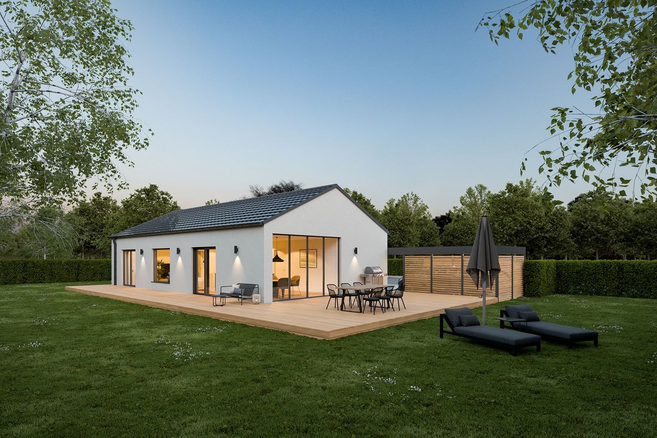 STREIF Bungalow Fertighaus mit Satteldach - Moderner Traumhausbungalow ...